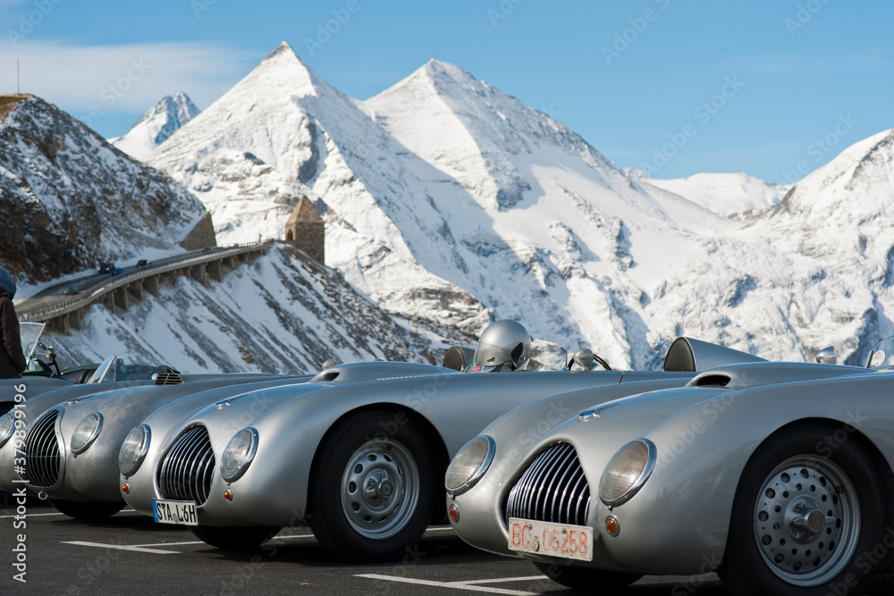 veritas rs, vintage german sportscar, racecar on mountain grossglockner ...