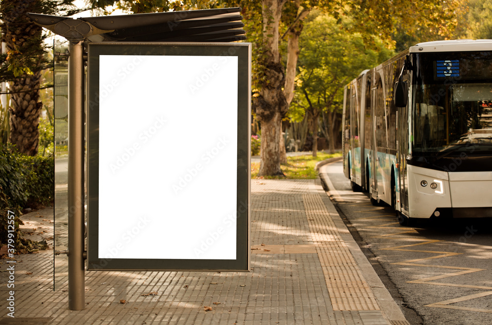 Blank advertising billboard mockup and template or light billboards ...