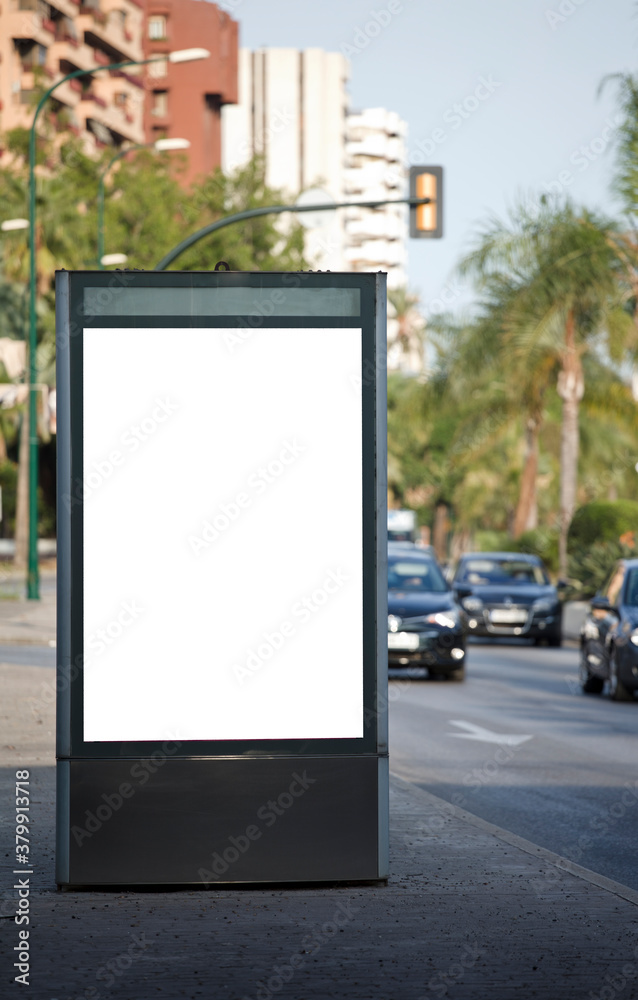 Mockup blank advertising signs and template or light posters with space ...