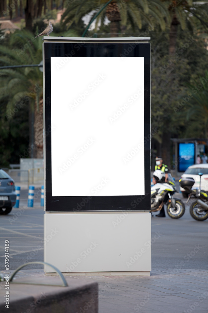 Foto Stock Mockup blank advertising signs and template or light posters ...