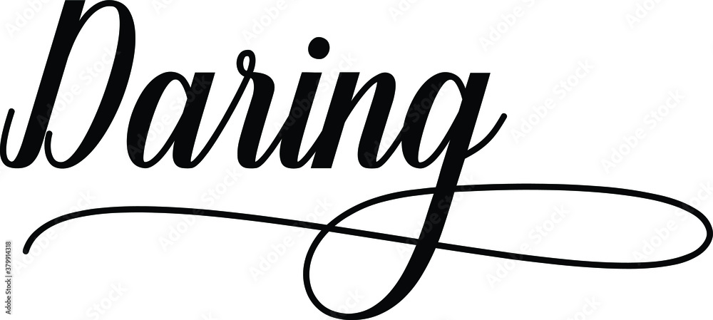 Daring Script Cursive Calligraphy Typography Black text lettering ...