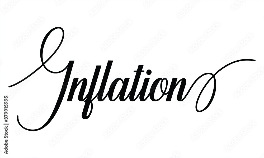 Inflation Script Cursive Calligraphy Typography Black text lettering ...