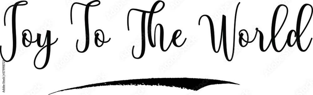 Joy To The World Calligraphy Handwritten Black Color Text On Yellow ...