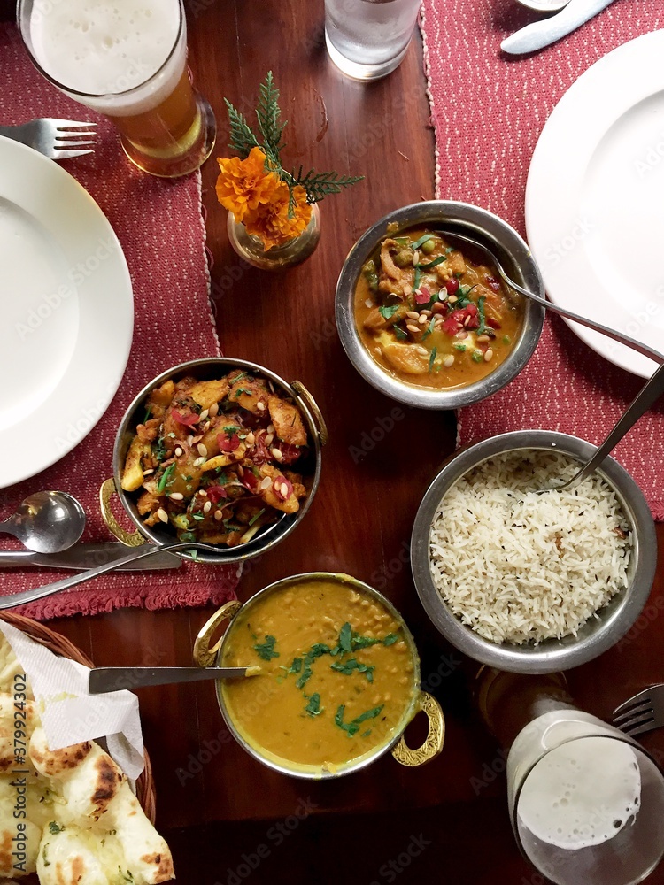 Traditional Nepalese Food of Curry and Lentils in Kathmandu, Nepal ...