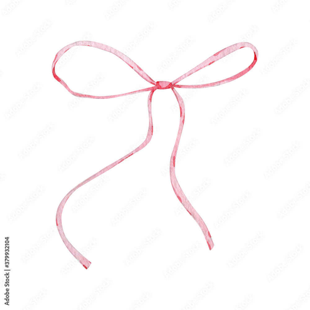 Watercolor ribbon banner and bow for your greeting and logo text Stock ...