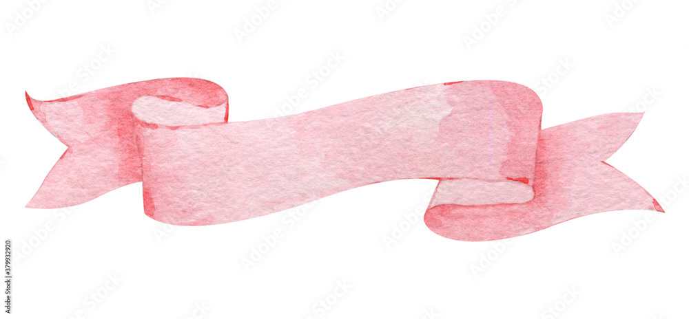 Watercolor ribbon banner and bow for your greeting and logo text Stock ...