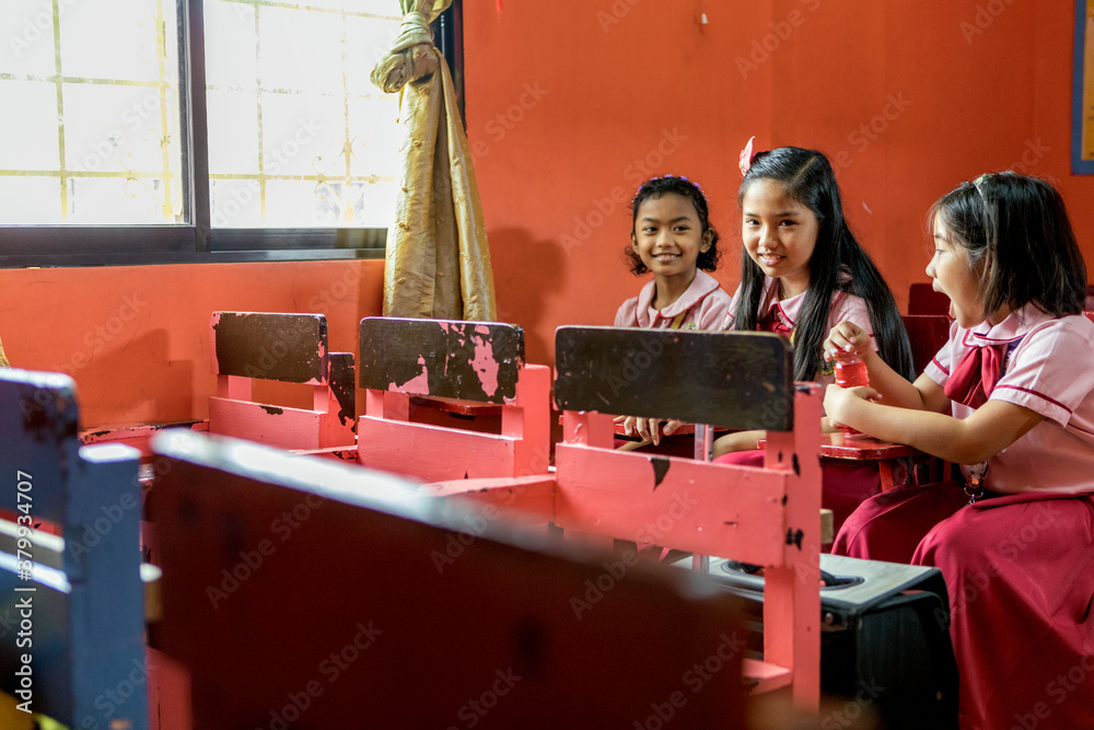 Girl Students and Filipino School Children in a Classroom Stock Photo ...