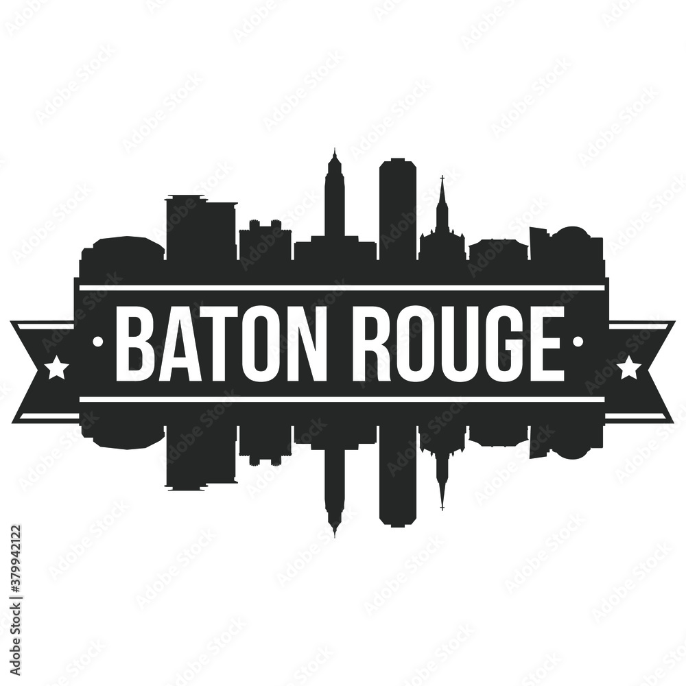 Baton Rouge Louisiana,Skyline Silhouette Design City Vector Art Stencil ...