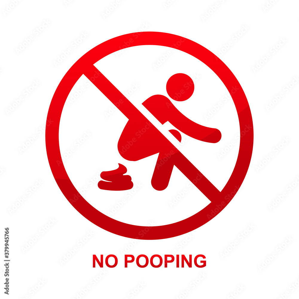 No pooping sign isolated on white background vector illustration. Stock ...