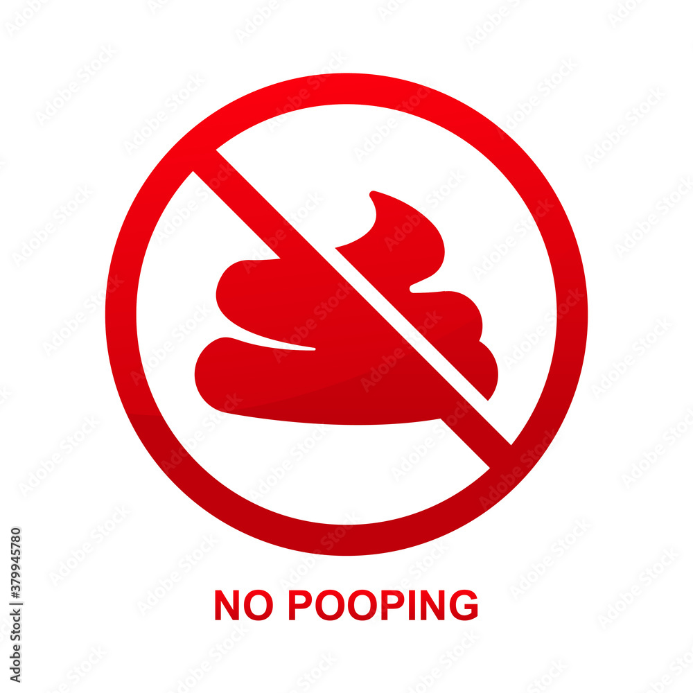 No pooping sign isolated on white background vector illustration. Stock ...