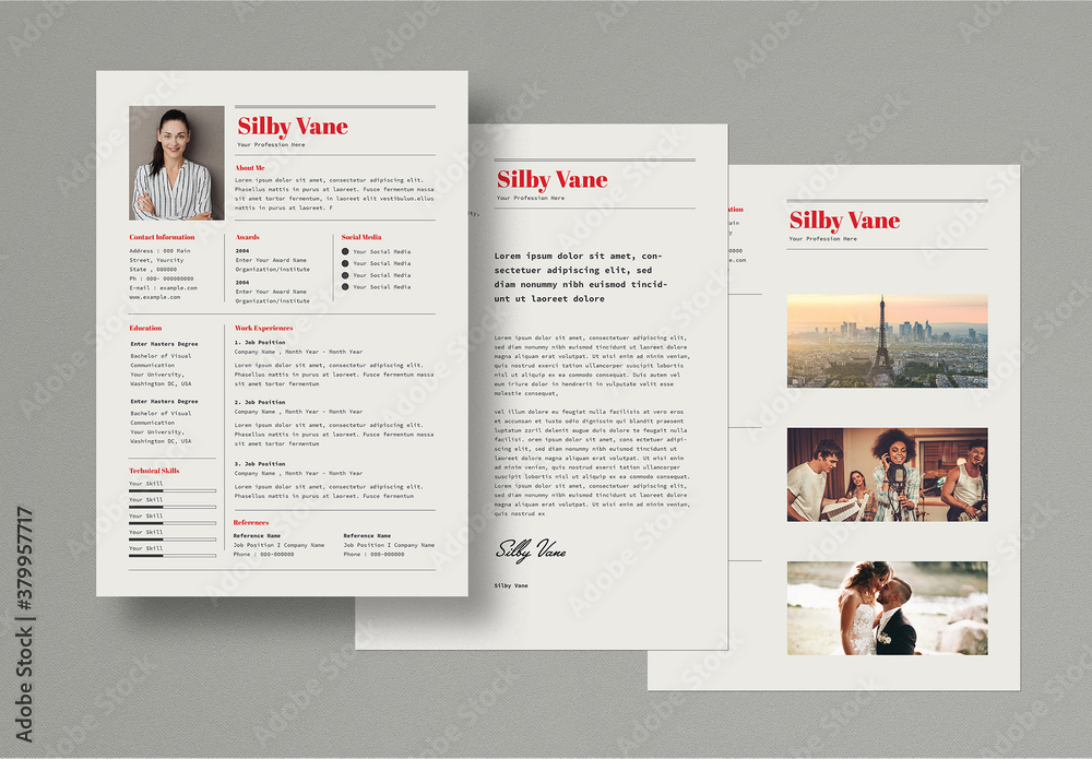 Simple Resume Layout Stock Template | Adobe Stock
