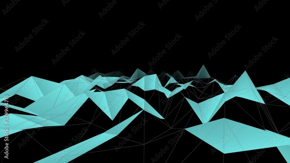 Animation of never ending mountain relief with several various ...