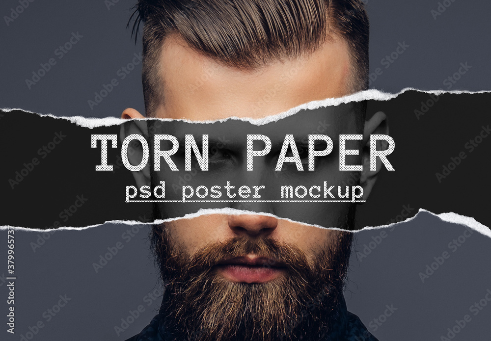 Torn Poster Design Photo Effect Stock Template | Adobe Stock