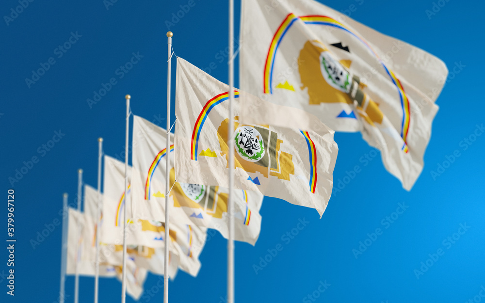 Waving flags of Navajo American Indians. Navajo national flag. Flag of ...
