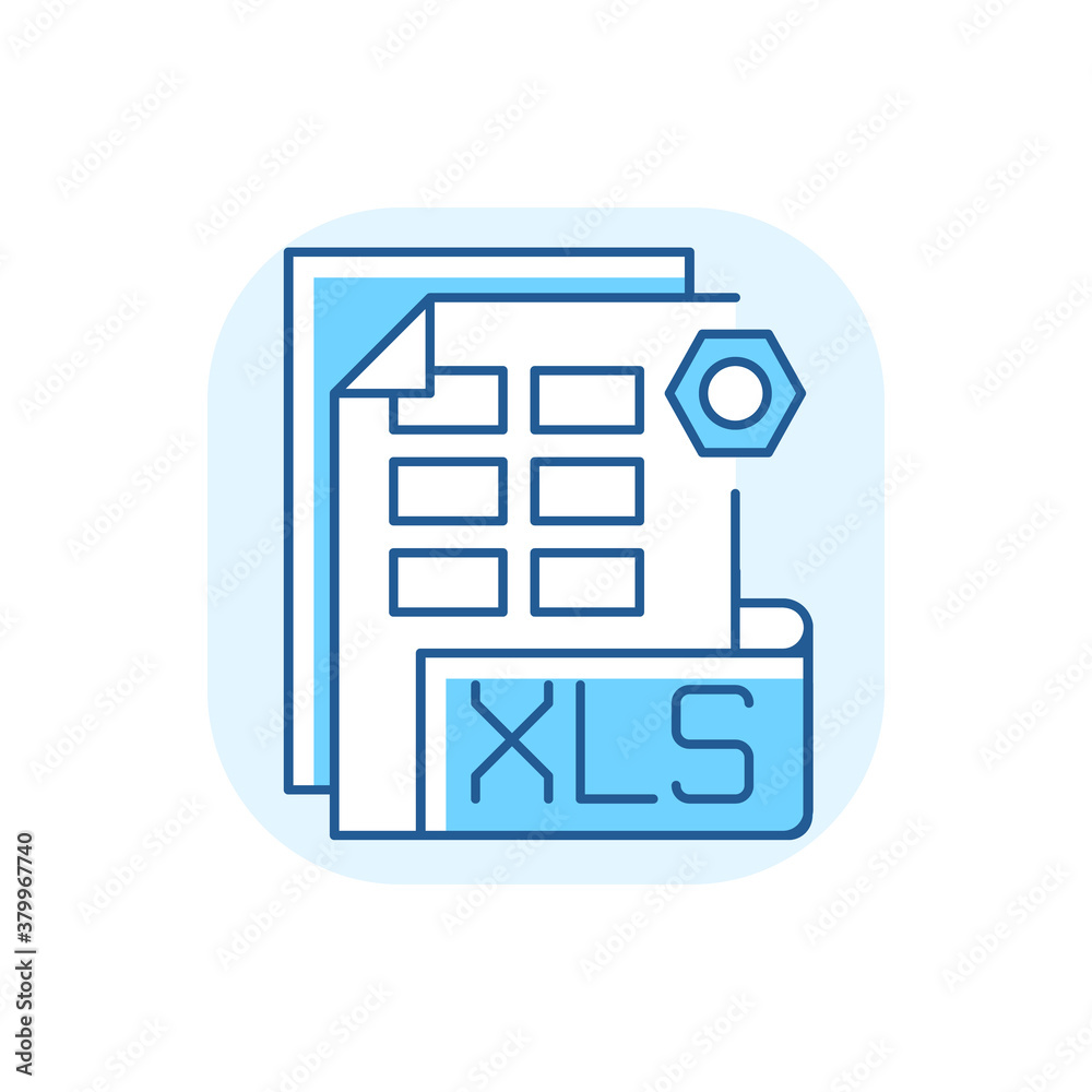 XLS file blue RGB color icon. Binary file format. Spreadsheet programs ... XLS file blue RGB color icon. Binary file format. Spreadsheet programs ...