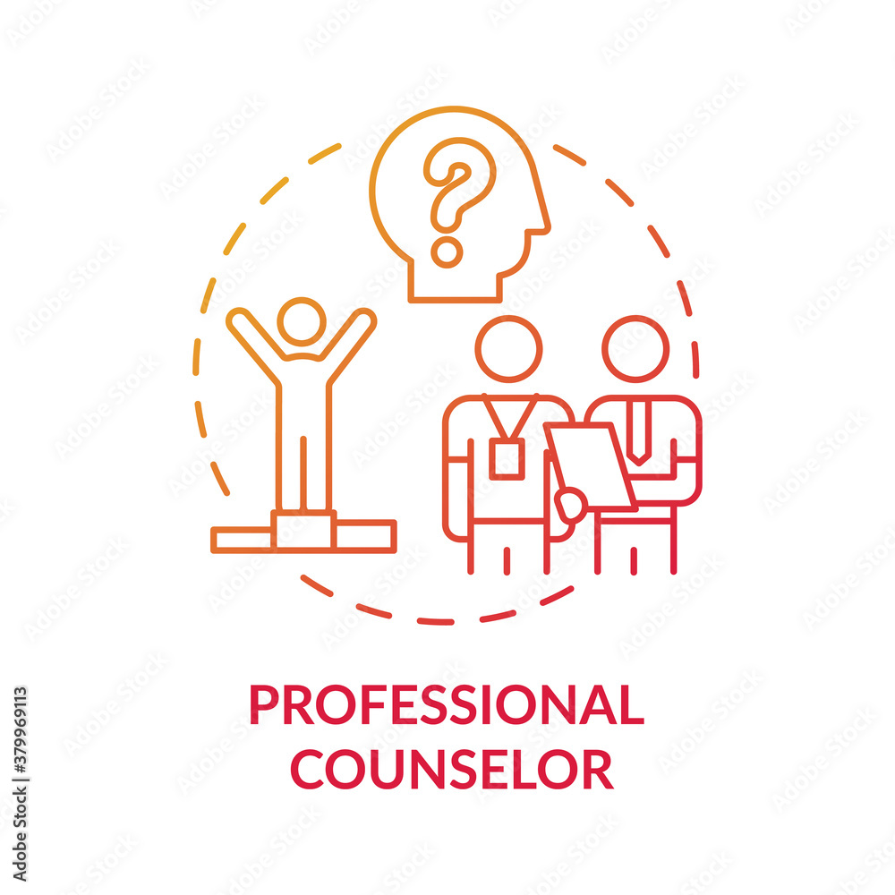 Professional counselor concept icon. Medical speciality idea thin line ...