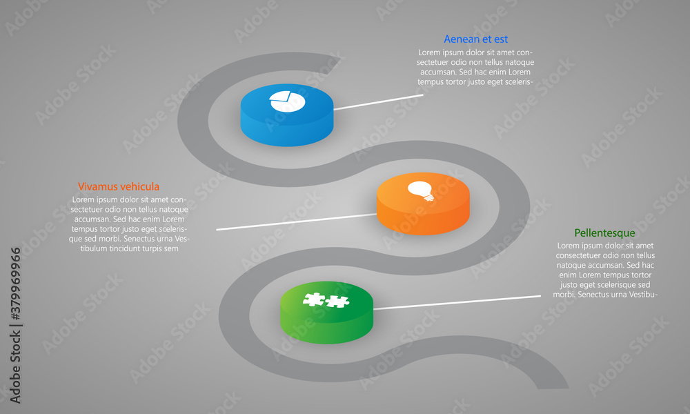 Infographic template with three point and icons and with place for your ...