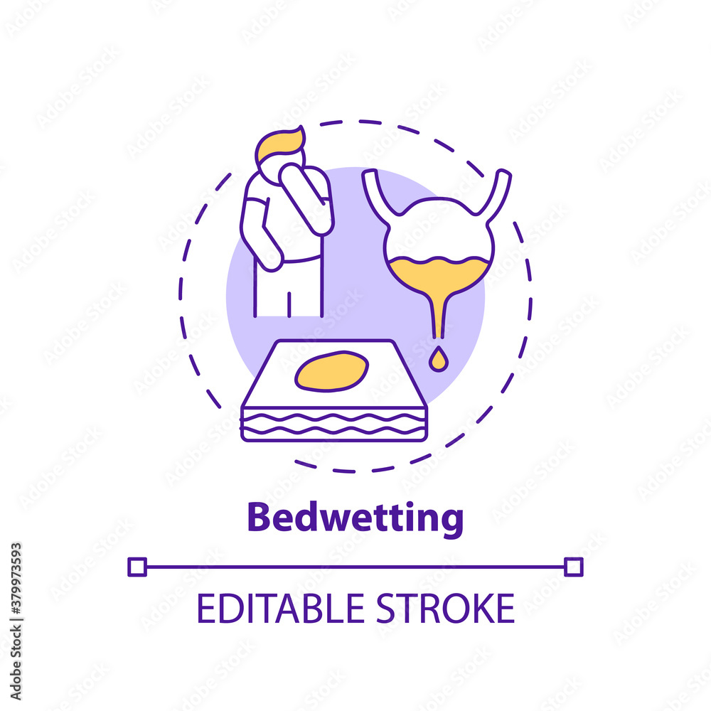Bedwetting concept icon. Trouble with bladder control in adults ...