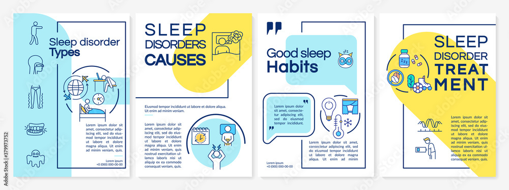 Sleep disorder types brochure template. Sleeplessness study flyer ...