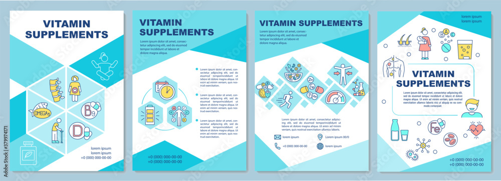 Vitamin supplements brochure template. Probiotic for strengthen bones ...
