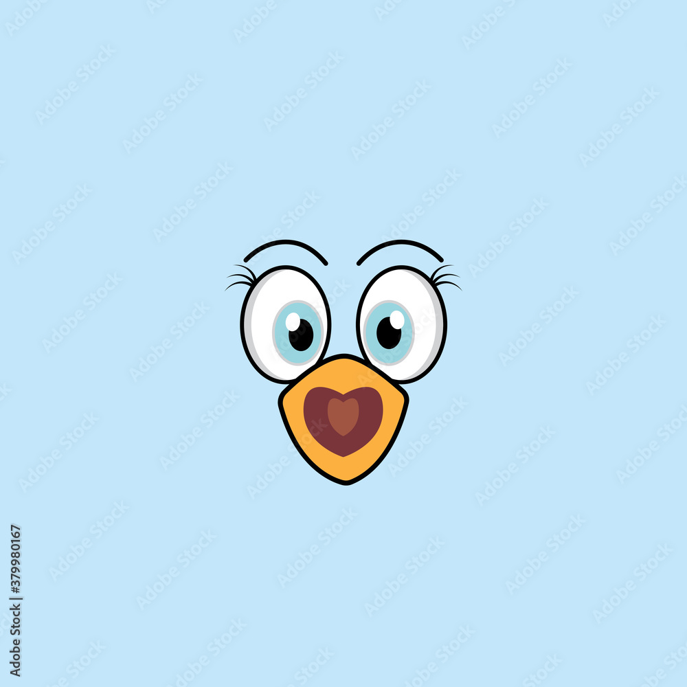 cartoon birdies face emoticon design Stock Vector | Adobe Stock