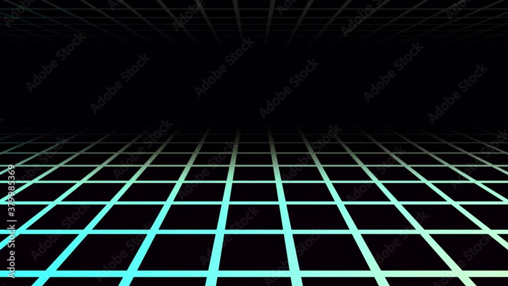 Retro 80s Synthwave Grid neon horizon futuristic animation. 4K Seamless ...
