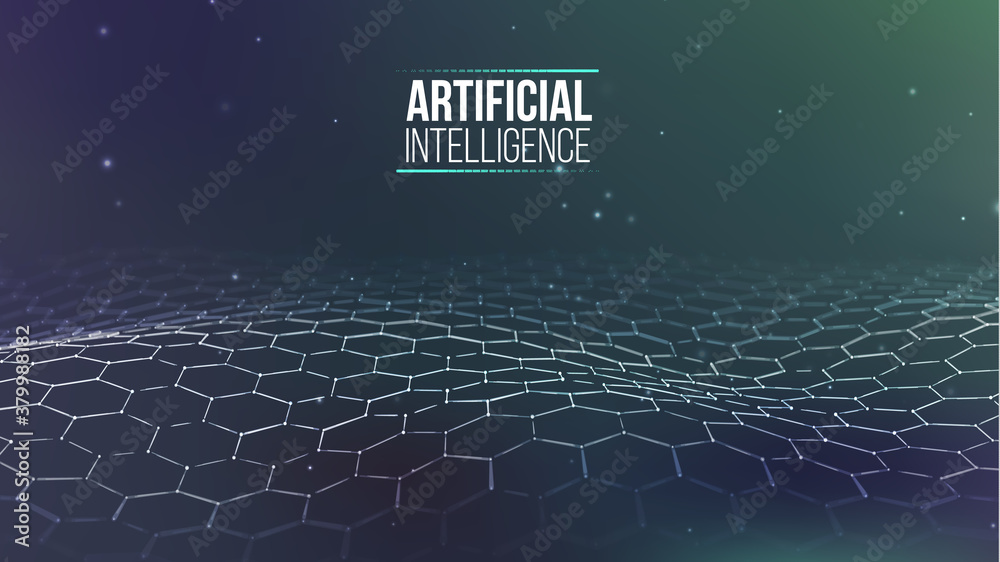 Artificial intelligence vector wave light background digital wallpaper ...