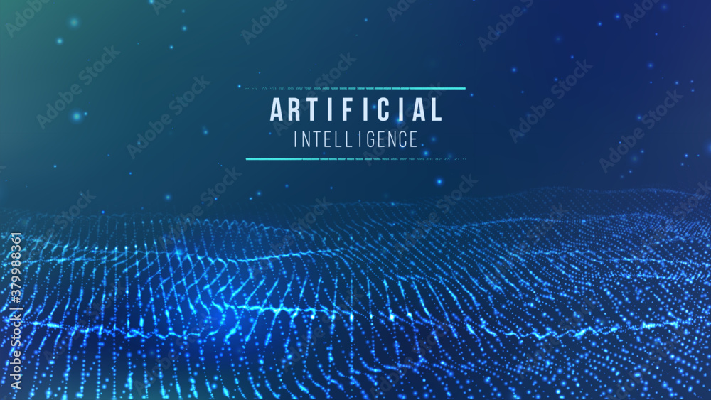 Artificial intelligence vector wave light background digital wallpaper ...