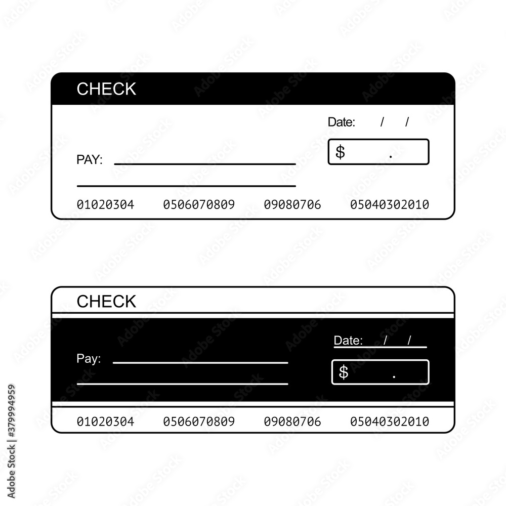 Blank Check For Personal Or Bank Cheque In Vector Vector De Stock Blank Check For Personal Or Bank Cheque In Vector Vector De Stock