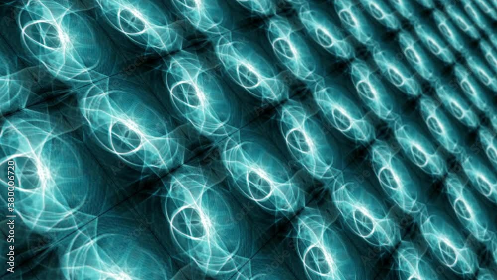 4K 3D rendering abstract science fiction seamless loop background. Blue ...