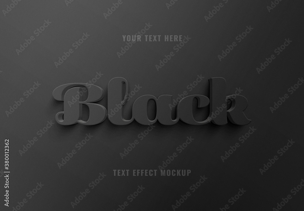 Black 3D Text Effect Mockup Stock Template | Adobe Stock
