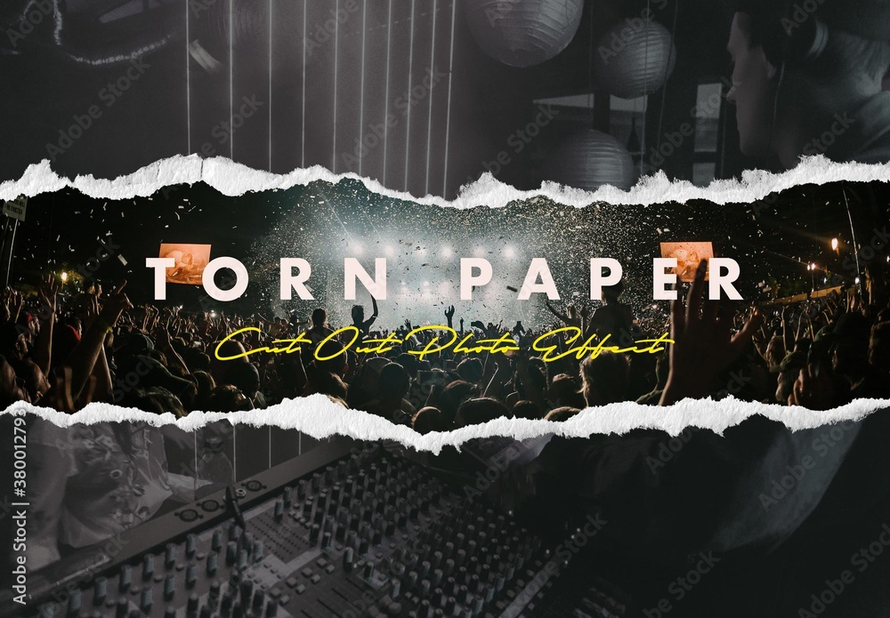 Torn Paper Cut Out Effect Mockup Stock Template | Adobe Stock
