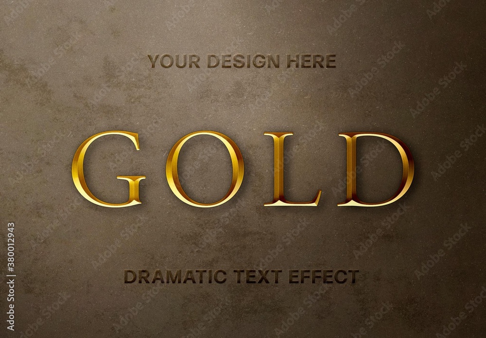 Regal Gold Text Effect Mockup Stock Template Adobe Stock