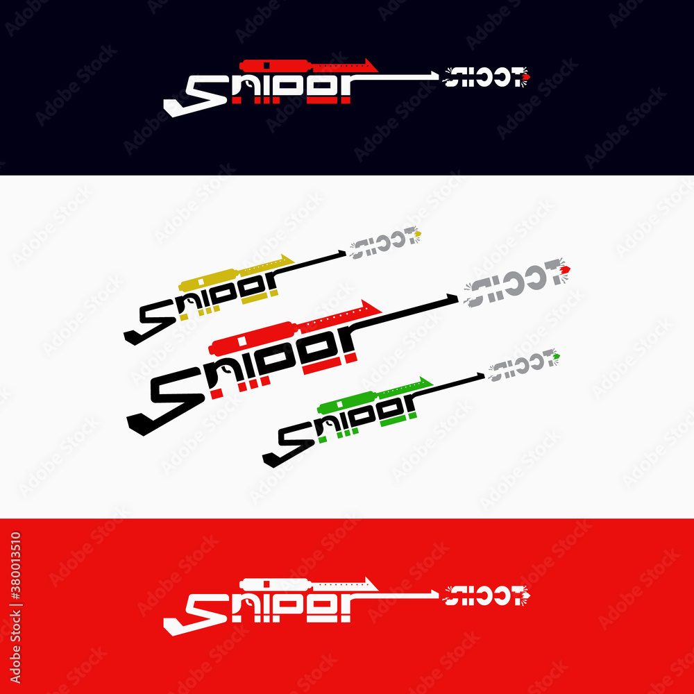 Creative sniper shoot logo. design vector. Stock Vector | Adobe Stock