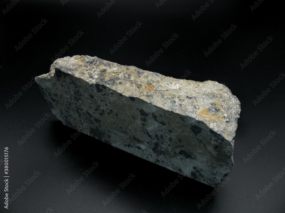 Rock, andesite stone on a black background Stock Photo | Adobe Stock