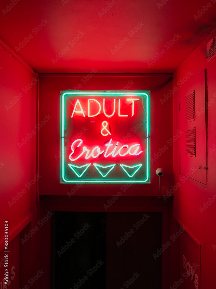 Neon light sign Stock Photo | Adobe Stock