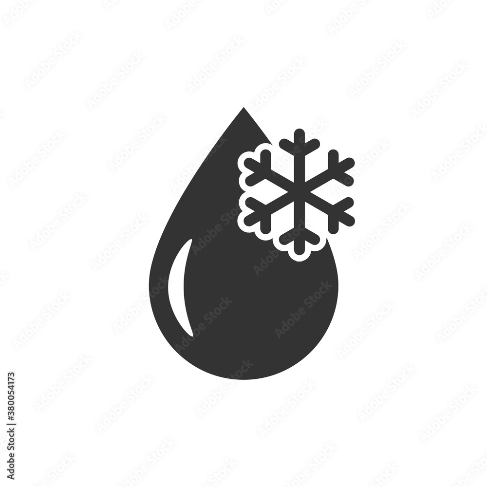 Drop and snowflake icon. Defrost sign flat vector. Stock Vector | Adobe ...