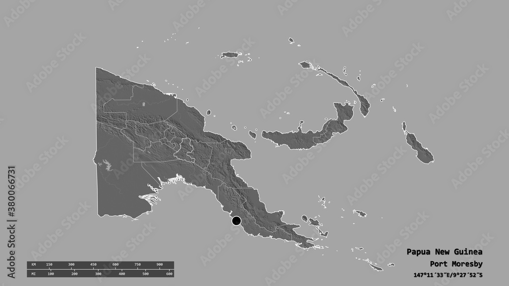 Location of Chimbu, province of Papua New Guinea,. Bilevel Stock ...