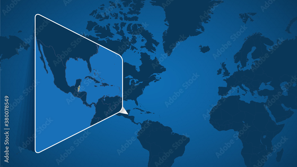 Location of Belize on the World Map with Enlarged Map of Belize with ...