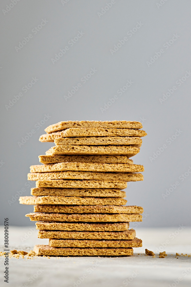 Stack of Cinnamon Sugar Graham Crackers for Smores Stock Photo | Adobe ...