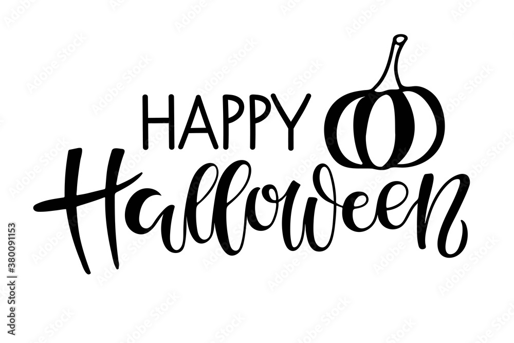 Happy Halloween Logo Black And White