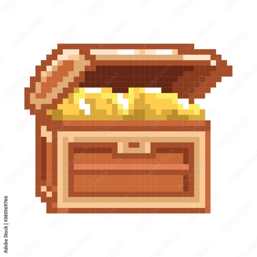 Pixelated treasure chest Stock Vector | Adobe Stock