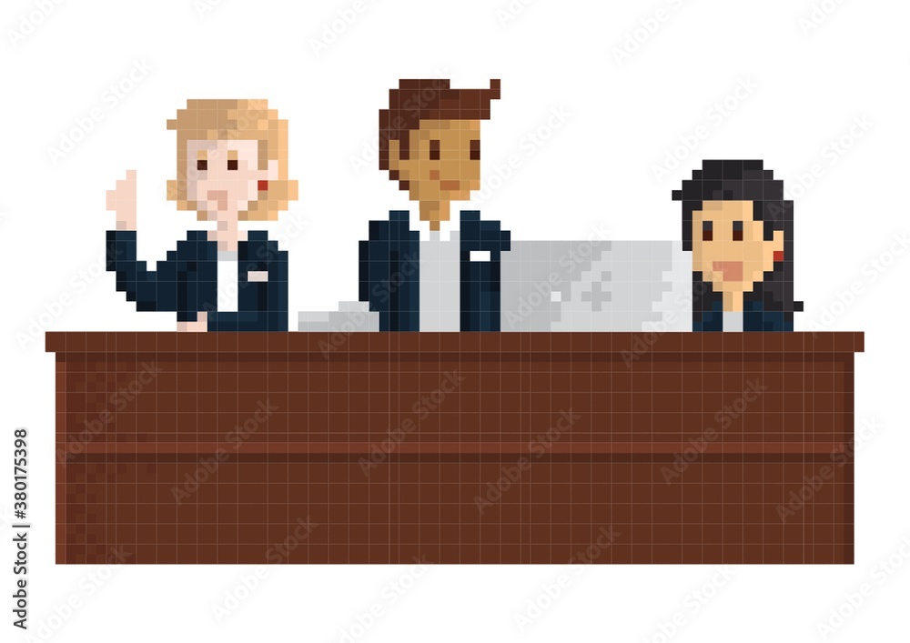 Pixel art businessman and businesswoman Stock Vector | Adobe Stock