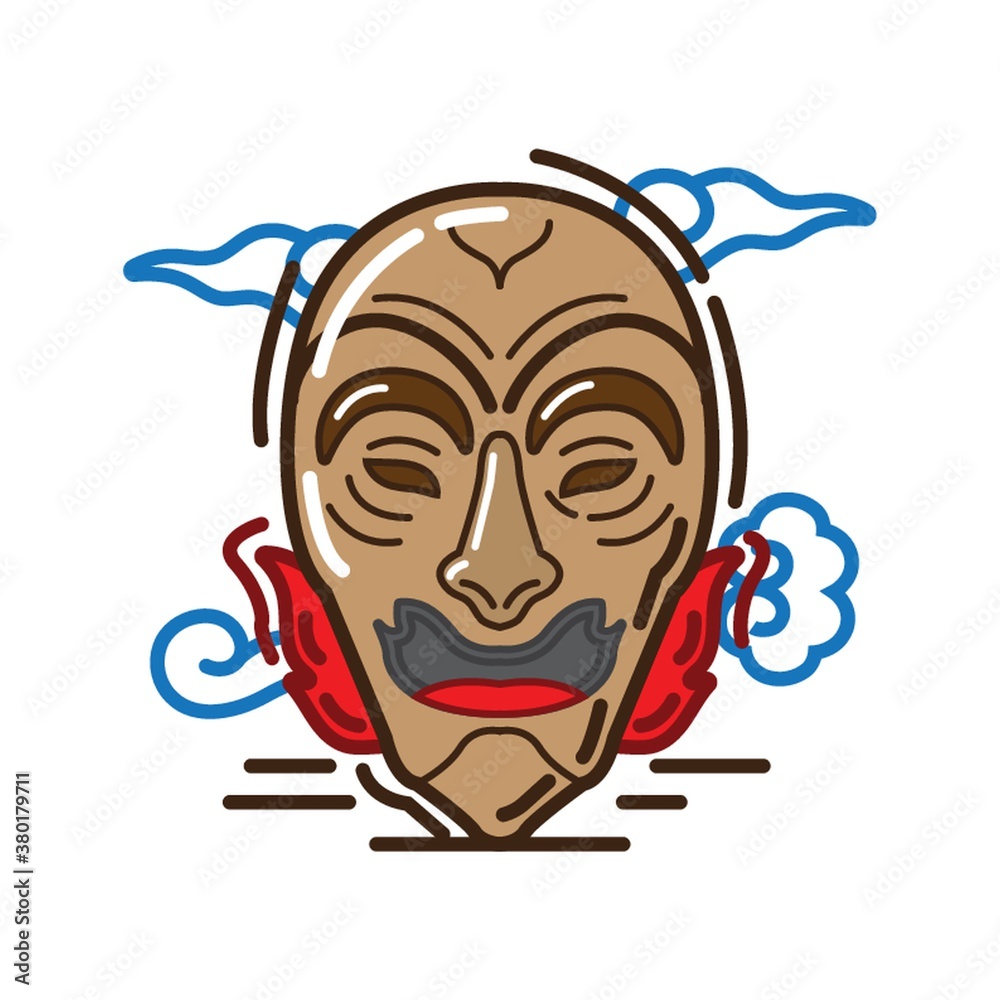 korean traditional mask design Stock Vector | Adobe Stock