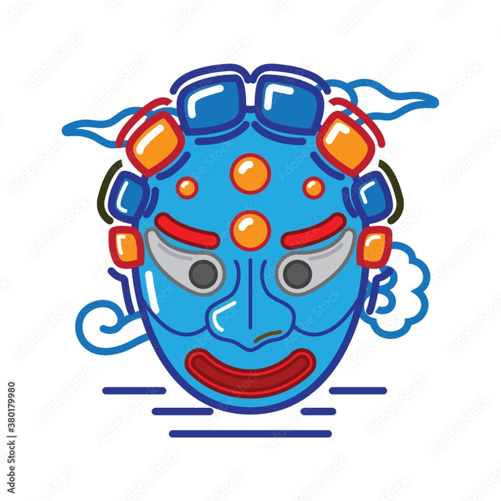 korean traditional mask design Stock Vector | Adobe Stock