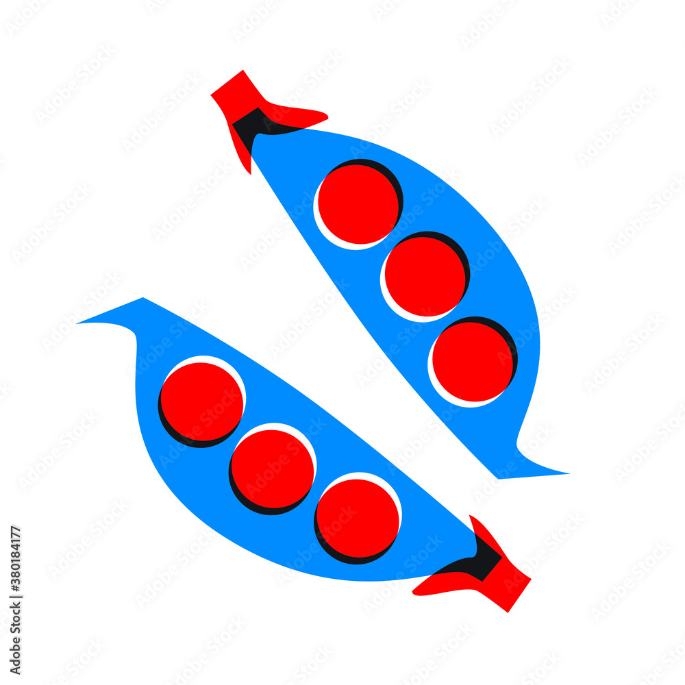 Peas icon vector. Vegetables modern flat cartoon illustration. Peas ...