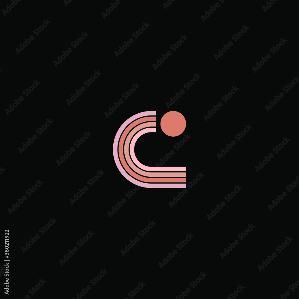 Line letter C logotype pastel colors. Unique modern for company and ...