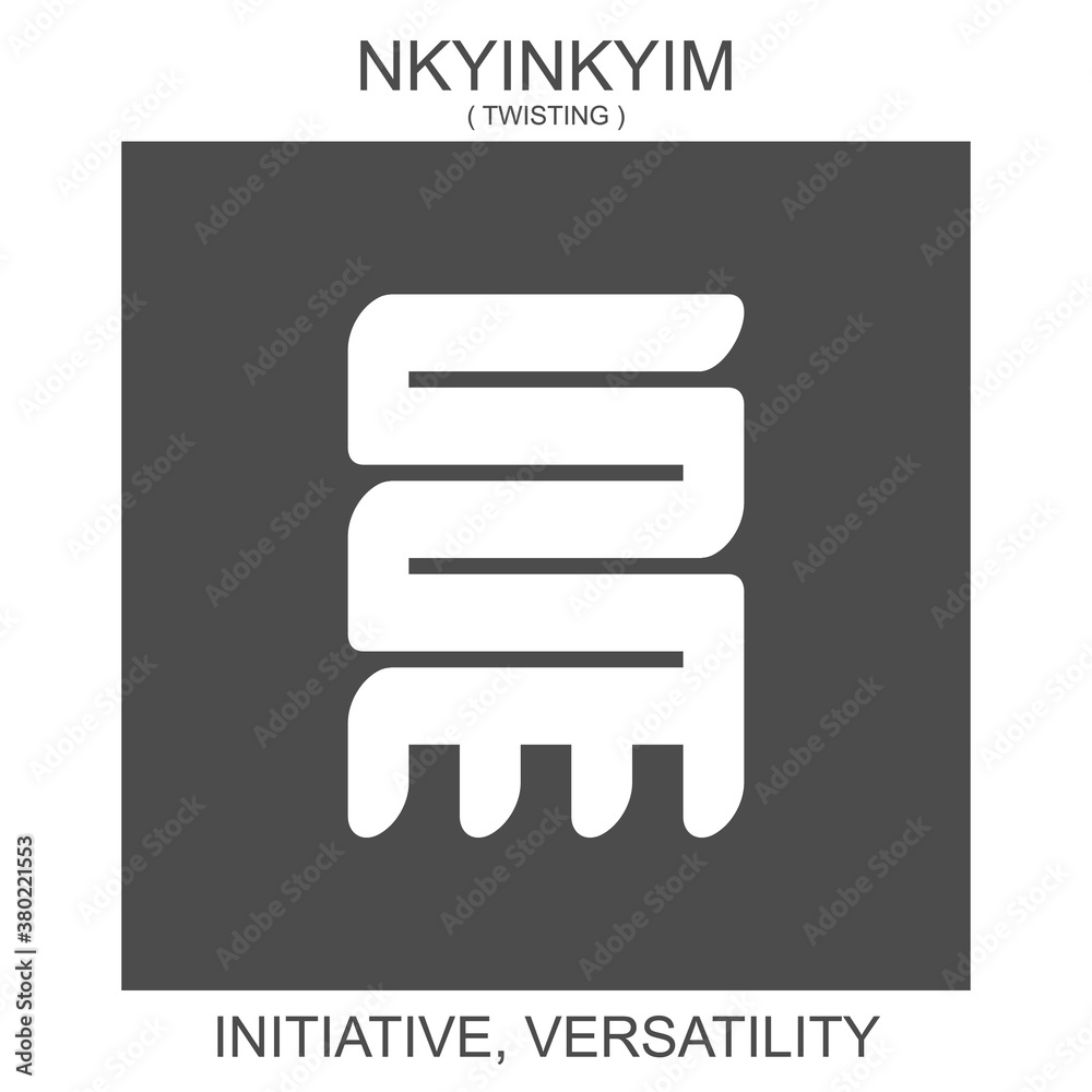 vector icon with african adinkra symbol Nkyinkyim. Symbol of initiative ...