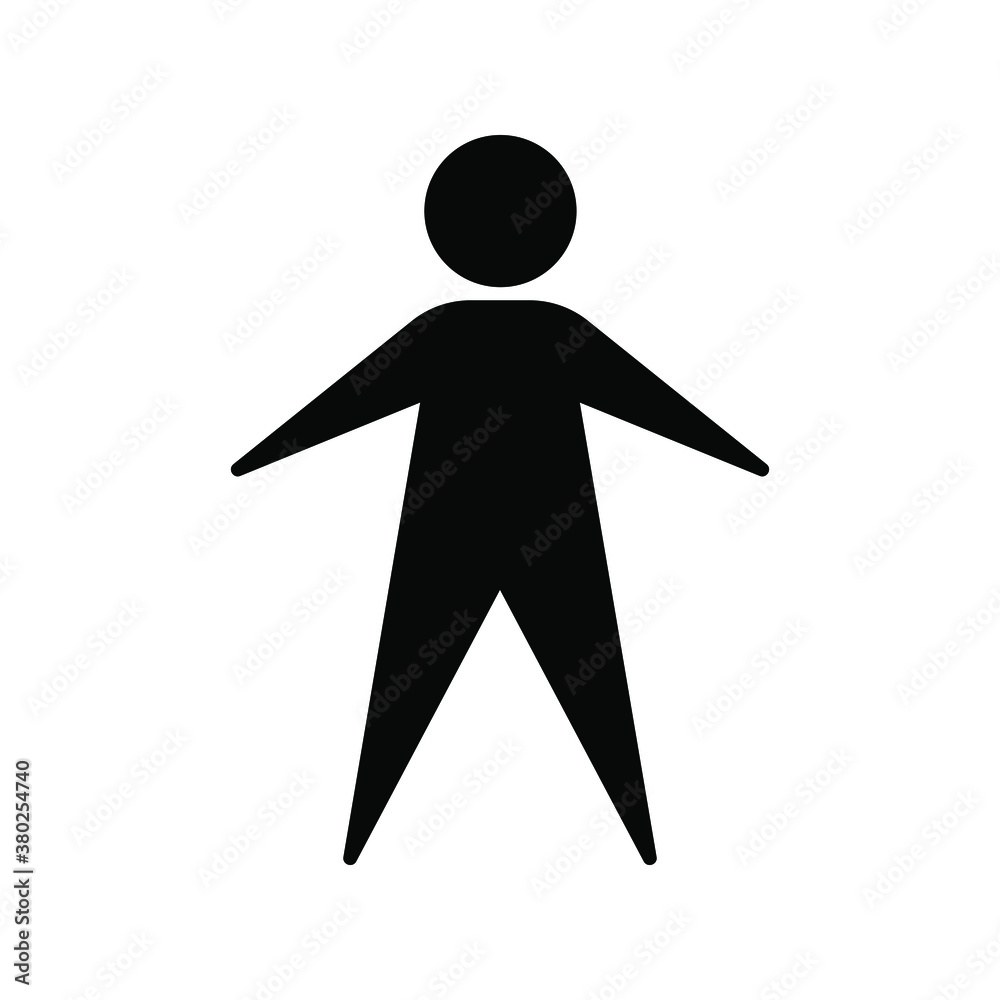 Human figure icon. Male person avatar symbol. Man or gentleman toilet ...