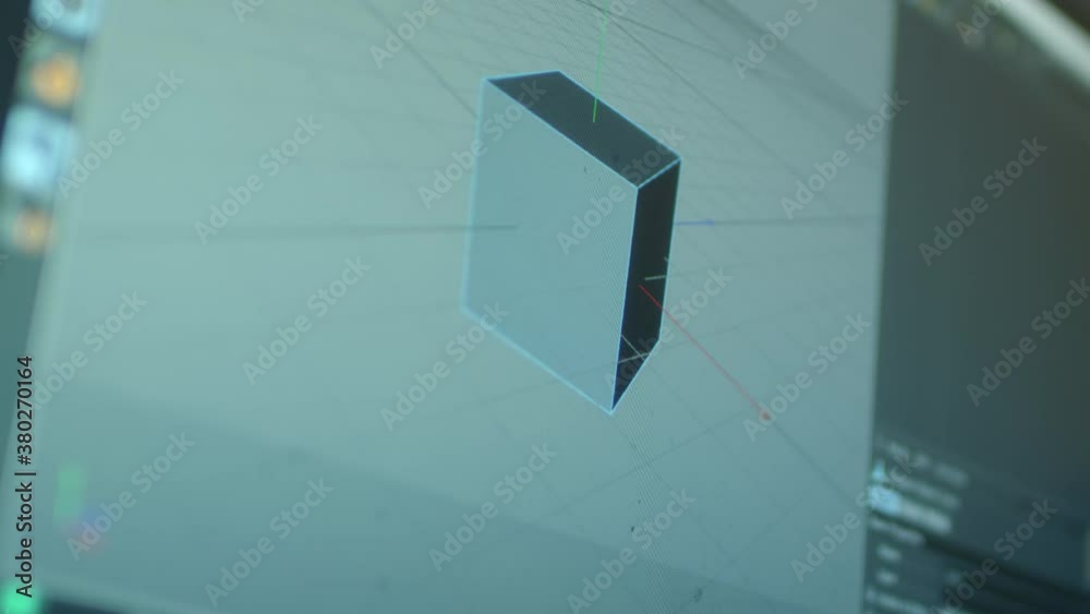 Creation of a 3D object in a professional 3D program. Rotating a 3D cube in digital space Stock ...